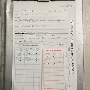 EMS CPR Code Sheet (Instant Download) - Etsy