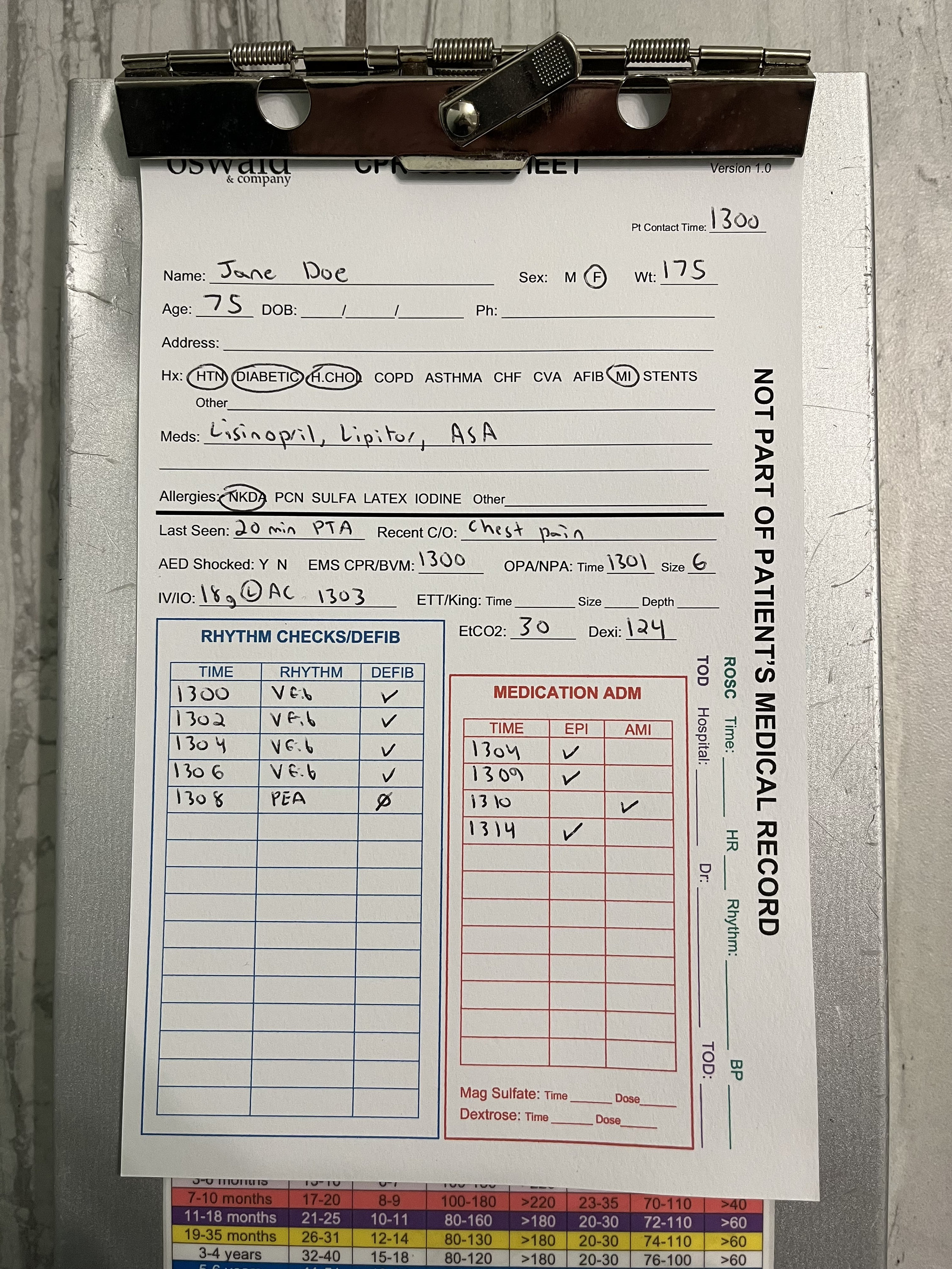 EMS CPR Code Sheet - Etsy