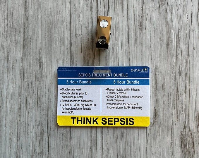 SEPSIS Badge Buddy for Nurses, In-hospital, Emergency Care, Paramedic ...