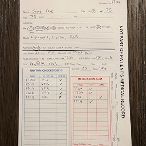 EMS CPR Code Sheet (Instant Download) - Etsy