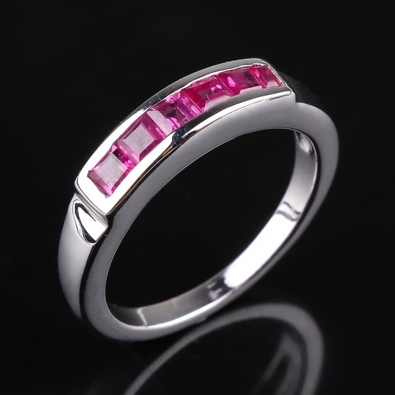 Ruby 925 Sterling Silver Ring Pink Jewelry Gemstone | Etsy