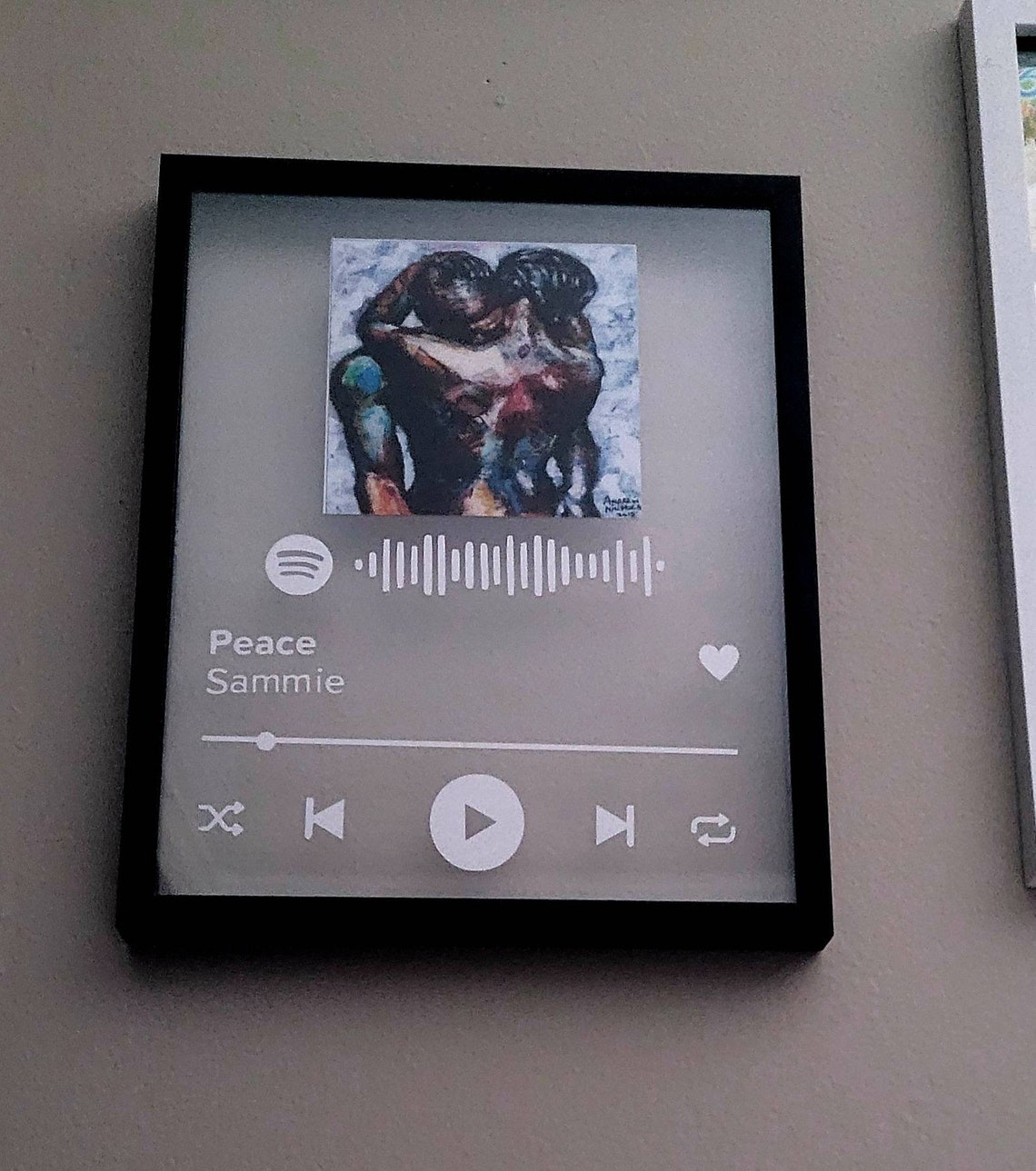 Spotify Song Floating Frame with Scannable Song Code | Etsy