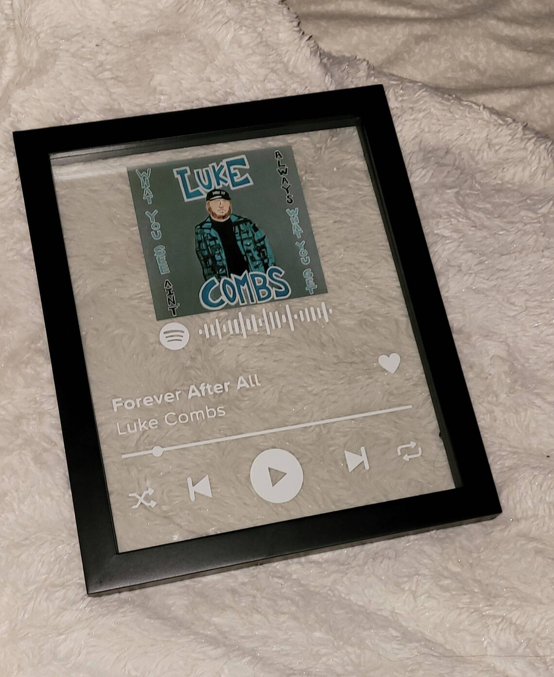 Spotify Song Floating Frame with Scannable Song Code | Etsy