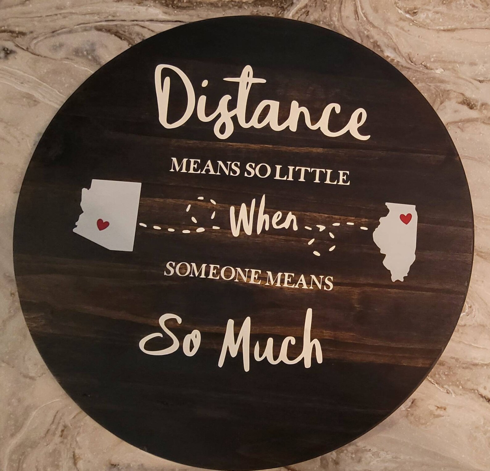 18 Wood Round Custom Distance Sign - Etsy