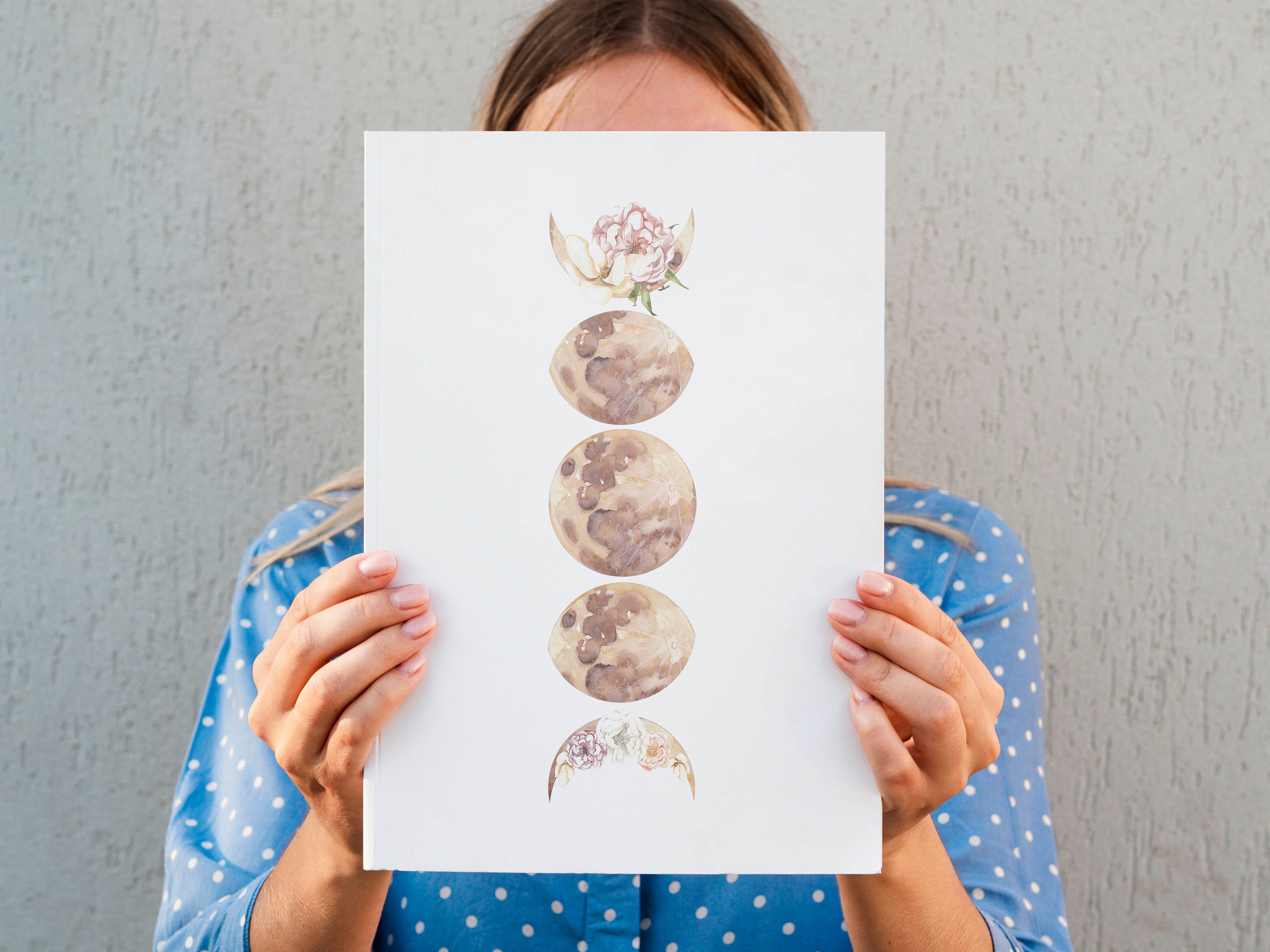 Flower Moon Phase Spiritual Art Zen Print Moons Space - Etsy