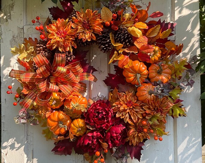 XL Wreath Fall Autumn Wreaths Fall Wreaths Large Wreath - Etsy