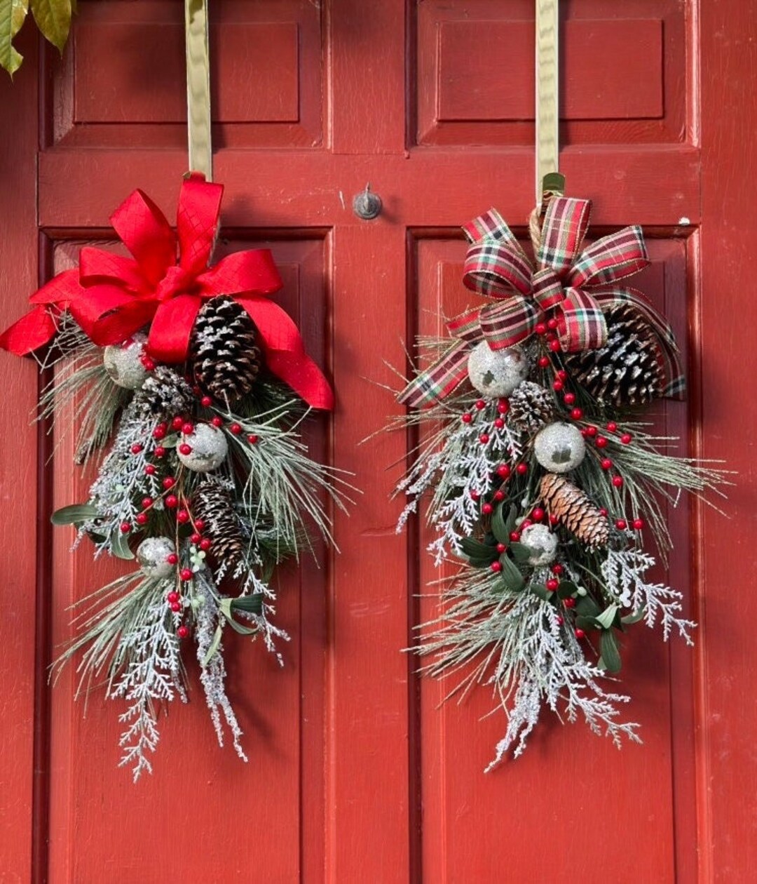 Swag Set of 2 Pair of Swags Mini Winterteardrop Holiday - Etsy