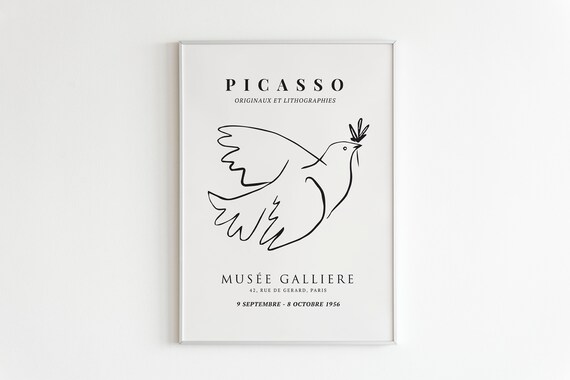 Picasso Line Art Exhibition Poster Pigeon Figure Printable - Etsy