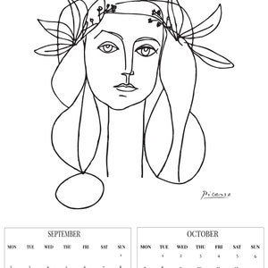 2024 Picasso Calendar, 2024 Calendar, Pablo Picasso Calendar, Picasso ...