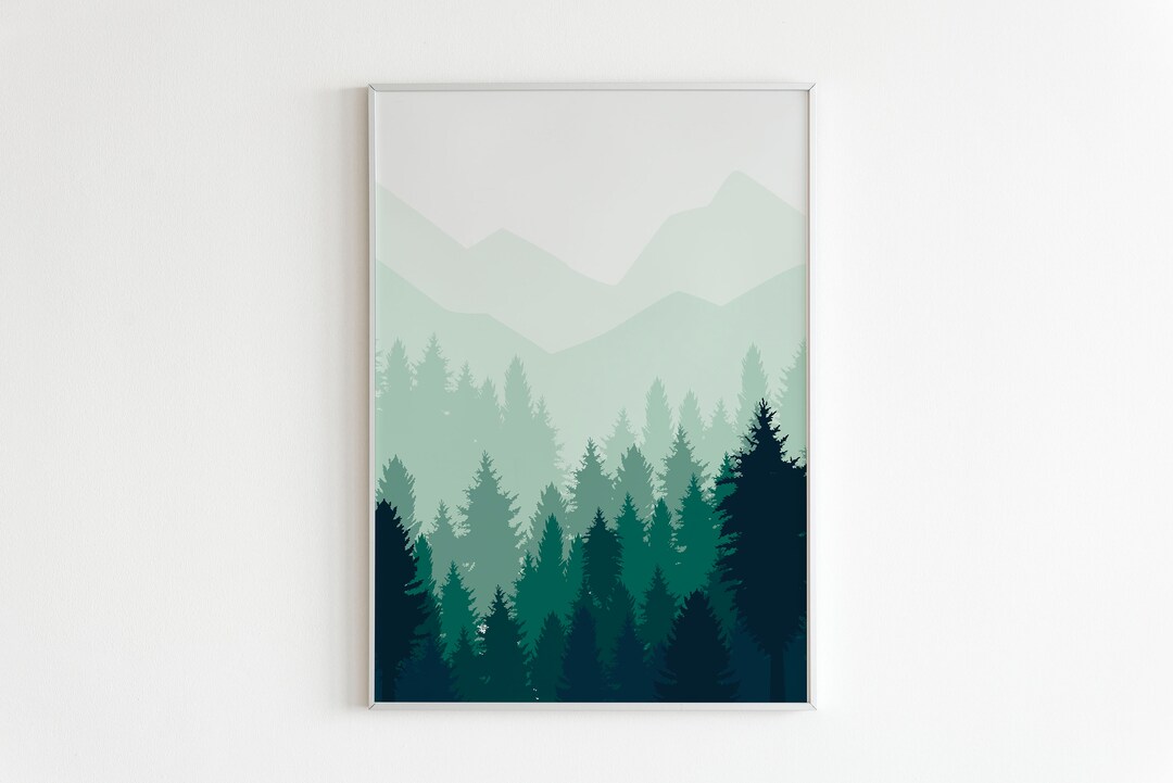 Mountain Modern Art, Landscape Wall Art, Mountain Abstract Wall Art ...