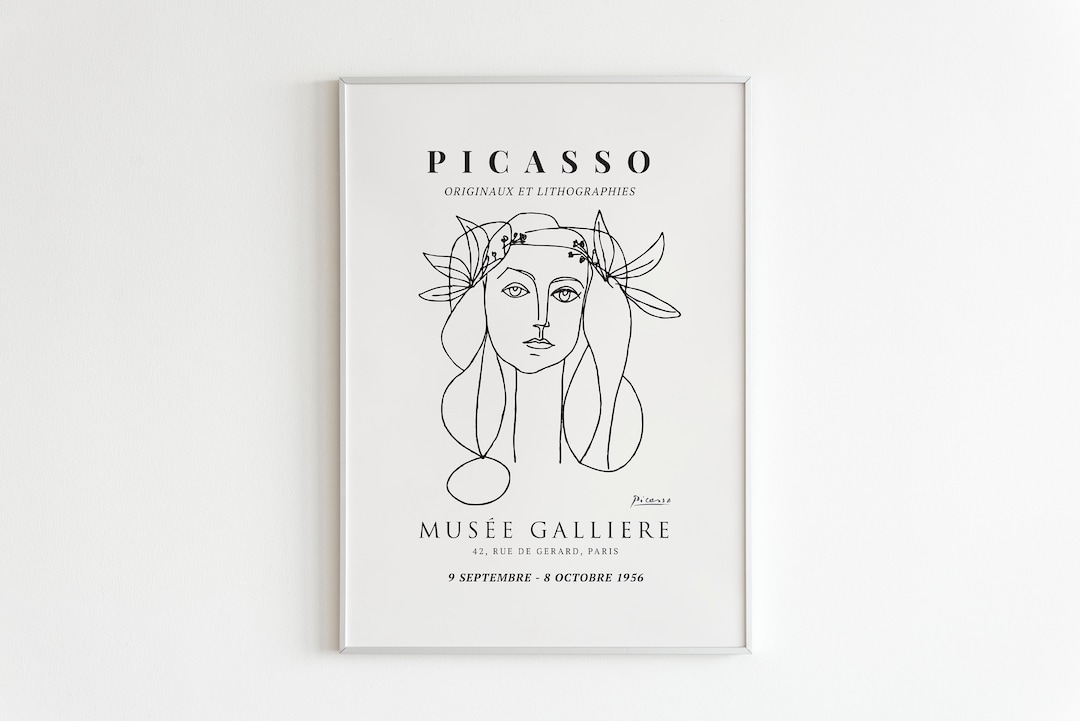 Picasso Line Art Exhibition Poster Female Figure Printable Digital ...