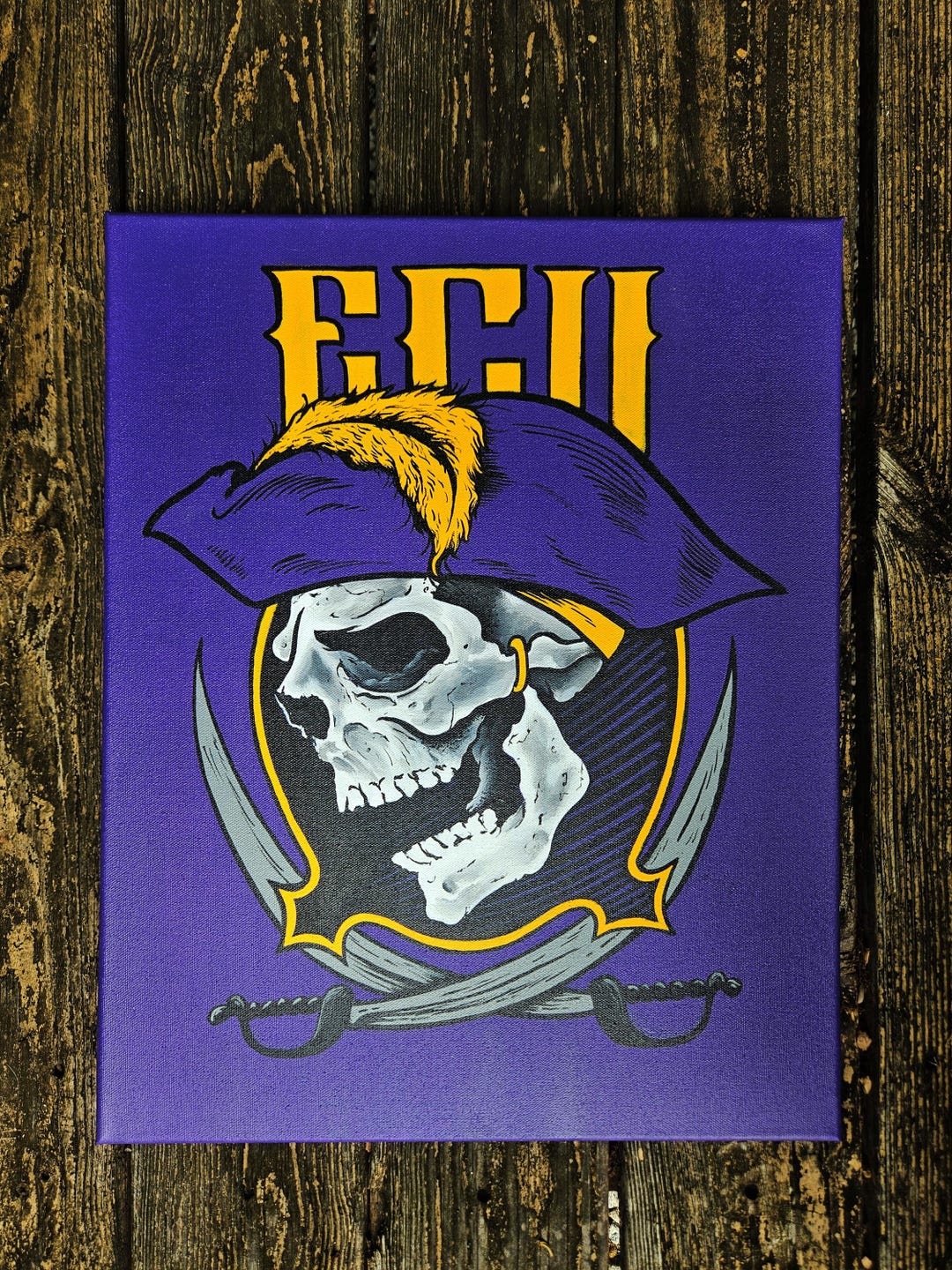 ECU Pirate 16x20 Canvas Painting - Etsy