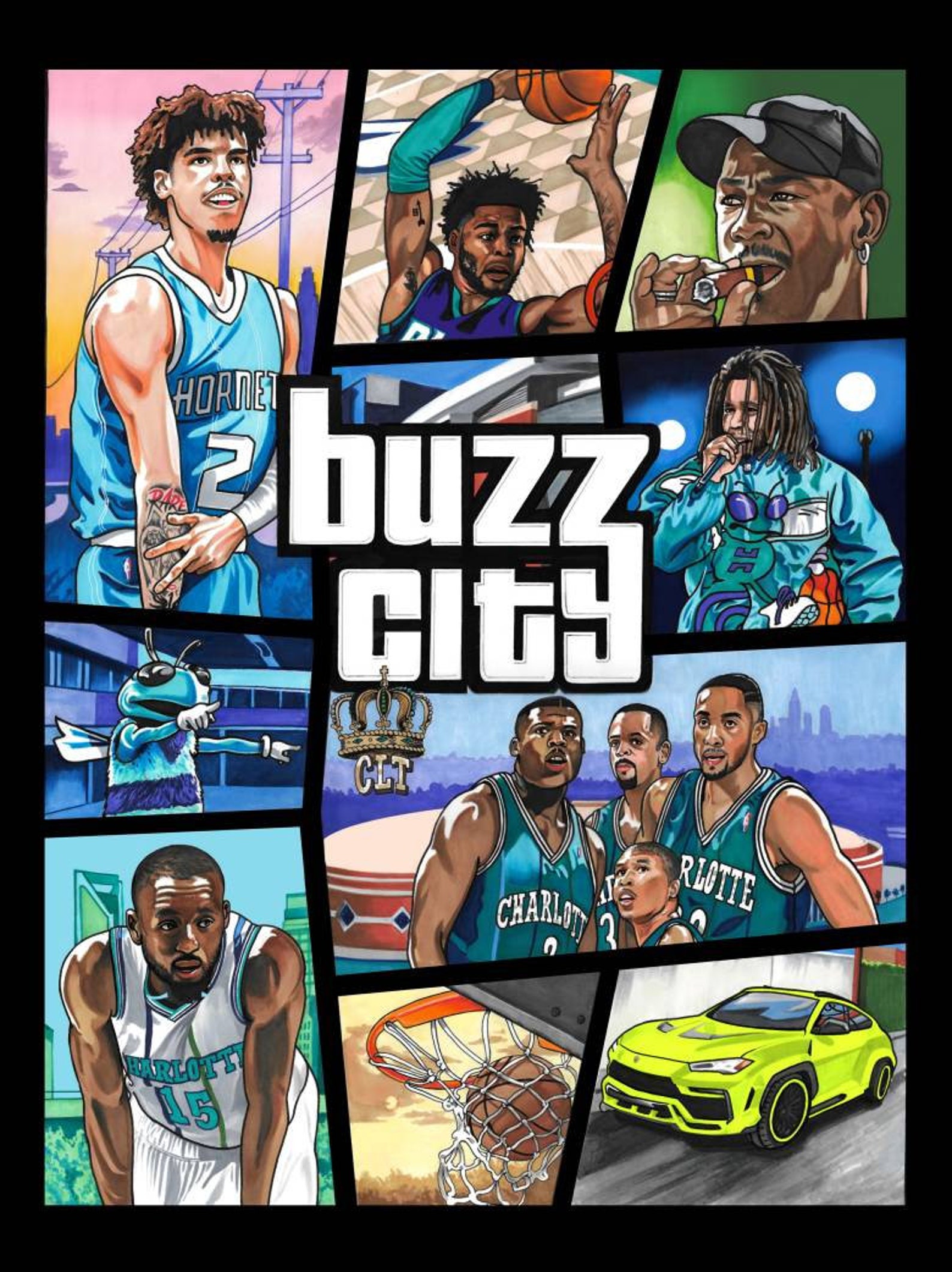 GTA buzz City Art Print | Etsy