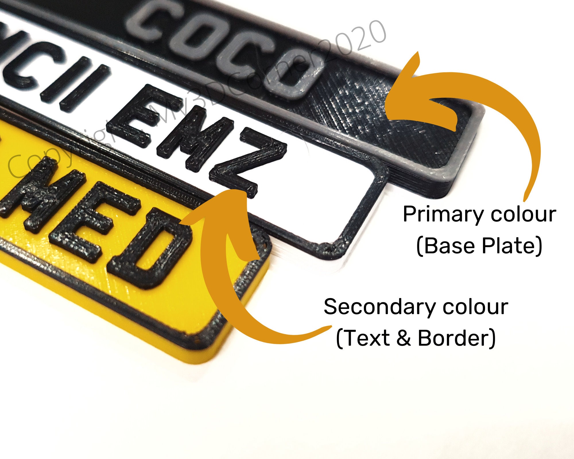 Personalised Name Number Plate Keyring Custom 3D Printed Car - Etsy UK