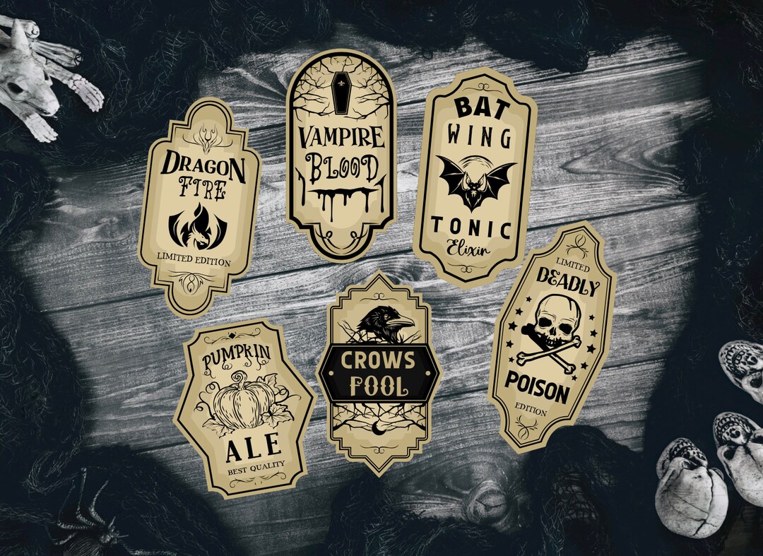 6 Pk | Potion Label Stickers | Apothecary Labels | Tumbler Potion ...