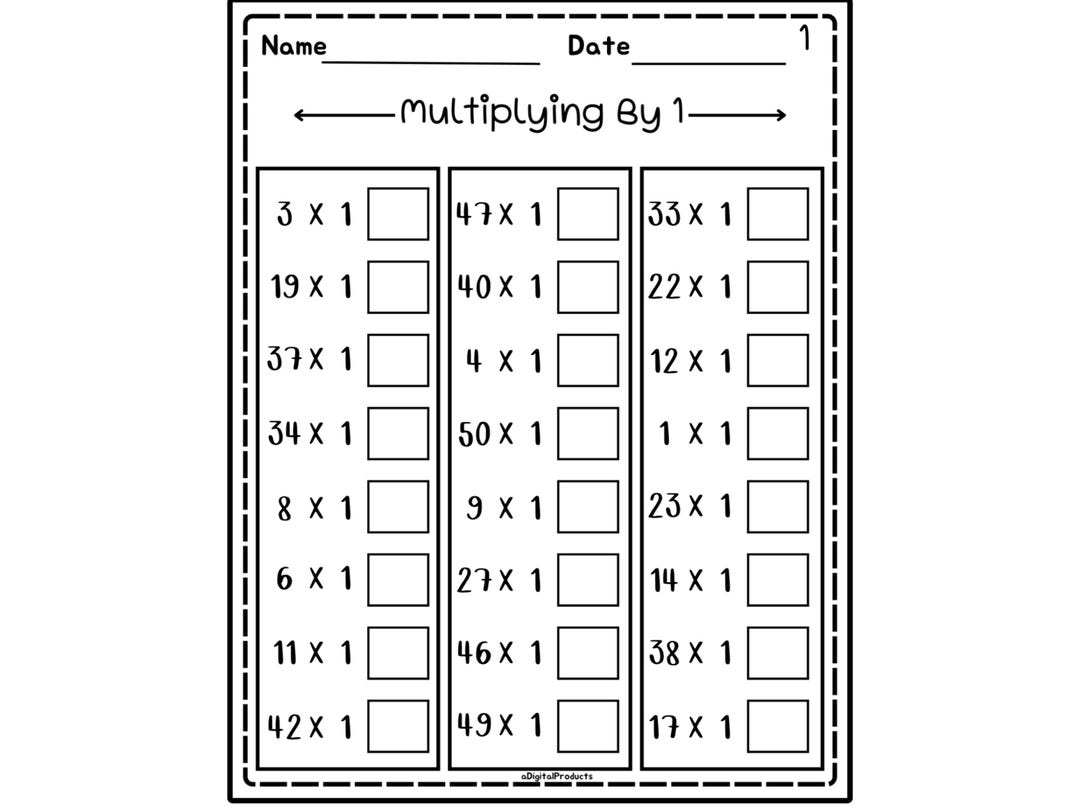 48 Printable Multiplication 1-12 Worksheet With Answer Key Included - Etsy