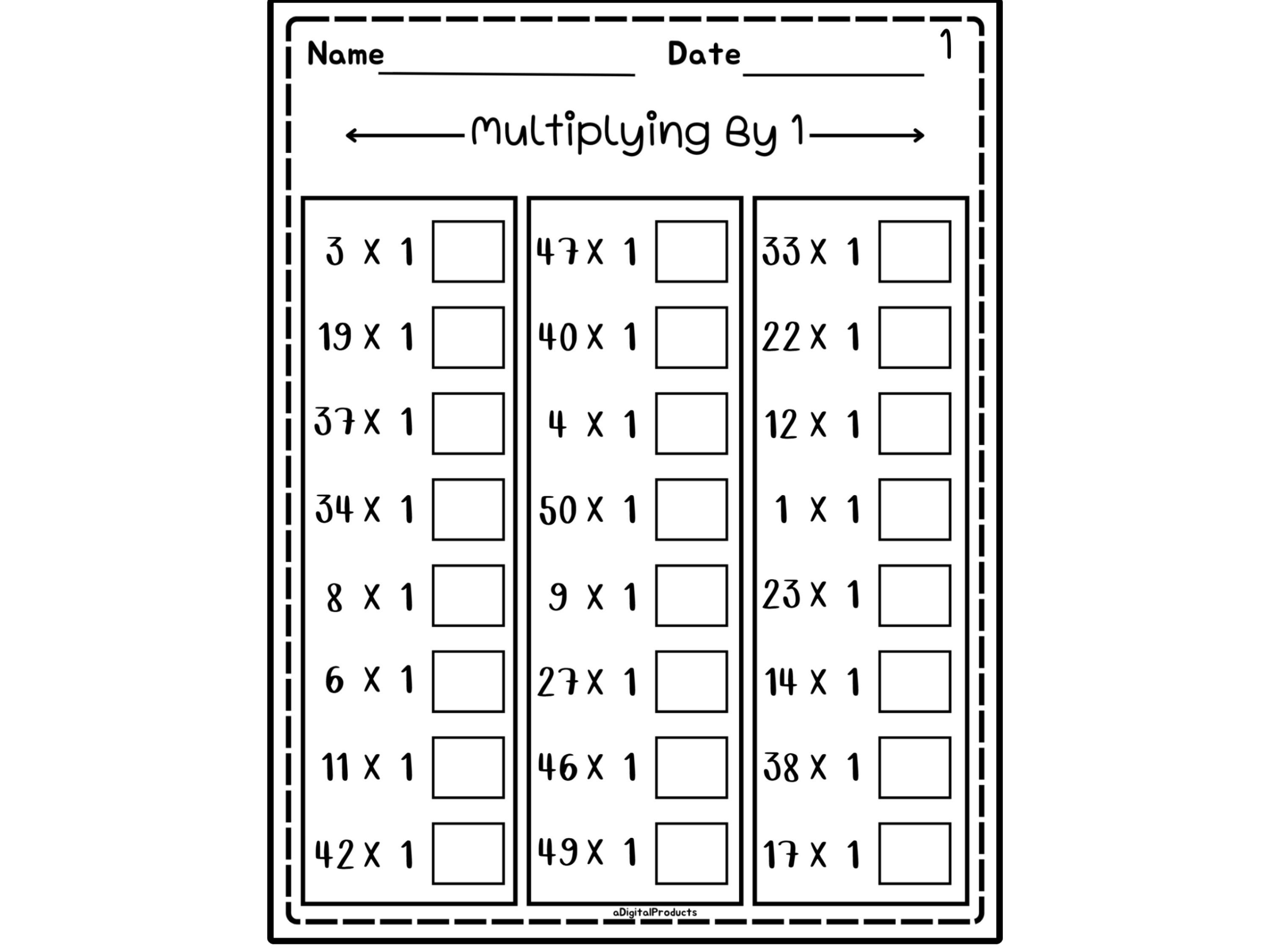48 Printable Multiplication 1-12 Worksheet With Answer Key Included - Etsy
