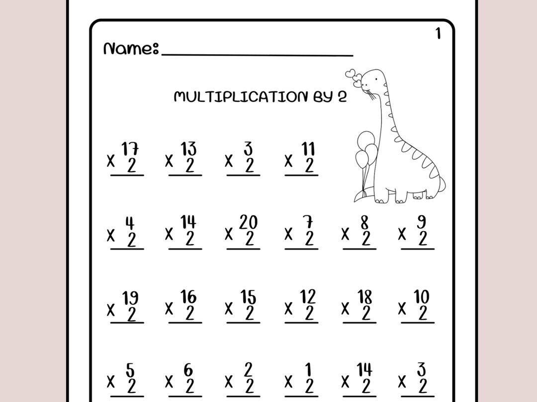 20 Printable Multiplication by 2 Worksheets - Etsy