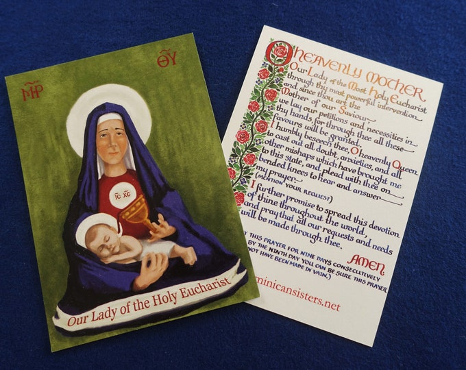 Our Lady of the Eucharist Prayer Card Catholic Christian Gift Religious ...
