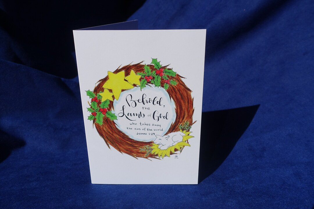 Lamb of God Christmas Cards Christian Catholic Bible Scripture Verse ...