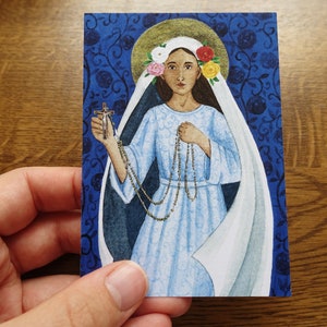 Our Lady of the Rosary Prayer Card Catholic Christian Gift Religious ...