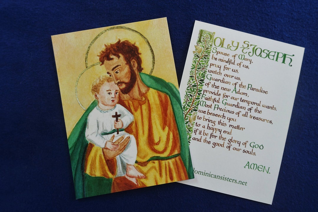 Holy St Joseph Prayer Card Foster Father of Christ Protector of the ...