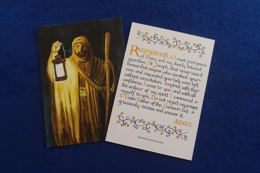 Memorare to St Joseph Prayer Card Protector of the Family Spouse of ...