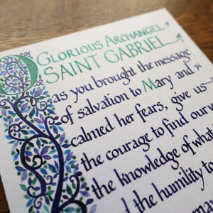 Archangel Gabriel Prayer Card Catholic Christian Gift Religious ...