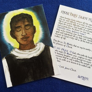St Martin De Porres Prayer Card Catholic Saints Dominican Friar ...