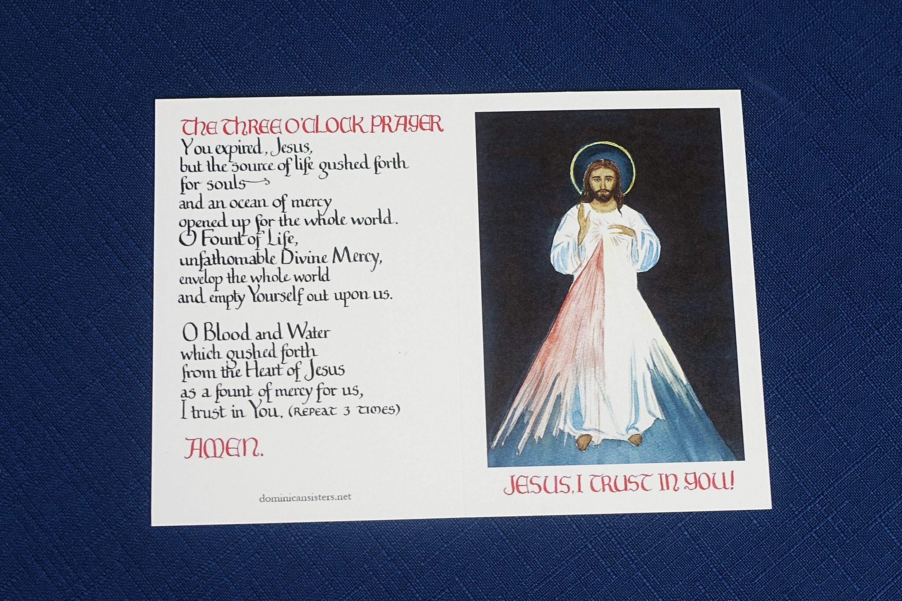 Divine Mercy Prayer Card Catholic Christian Gift - Etsy