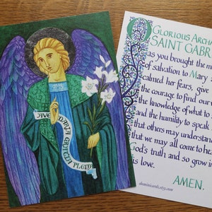 Archangel Gabriel Prayer Card Catholic Christian Gift Religious ...