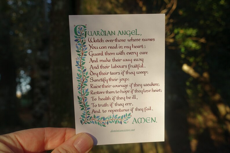 Guardian Angel Prayer Card Catholic Christian Gift - Etsy