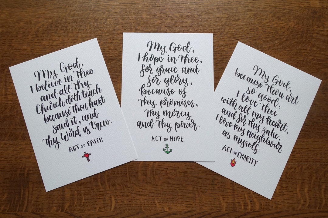 Acts of Faith, Hope, and Love Postcard Prints Pack of 3 Prayer ...