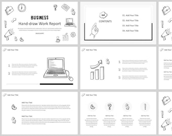 Minimal Hand Drawn Powerpoint Presentation Template | Etsy