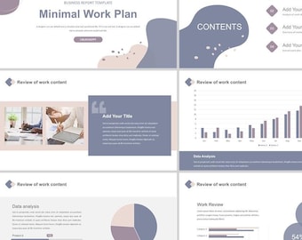 Minimal Clean Business Report Powerpoint Template Etsy