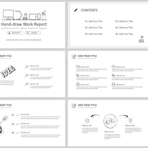 Minimal Hand Drawn Powerpoint Presentation Template - Etsy