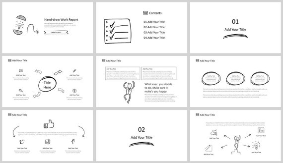 Minimal Hand Drawn PowerPoint Presentation Template | Etsy