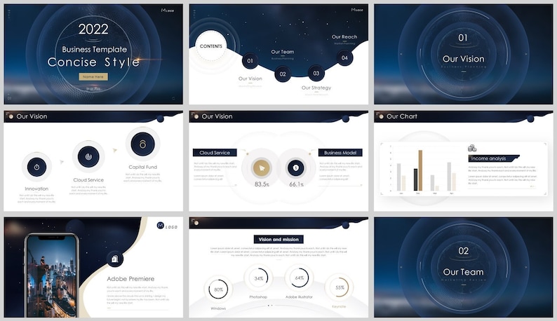 Modern Clean Business Powerpoint Template - Etsy