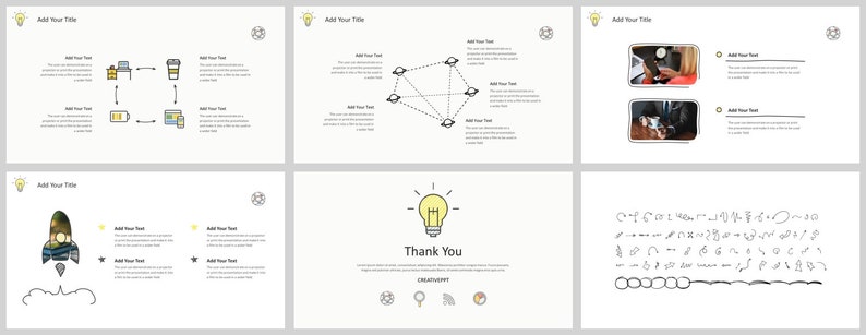 Minimal Hand Drawn Powerpoint Presentation Template - Etsy