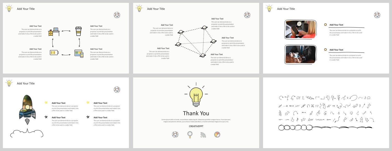 Minimal Hand Drawn Powerpoint Presentation Template - Etsy