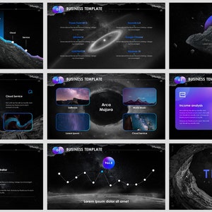 Modern Clean Space Star Meteor Business Powerpoint Template - Etsy