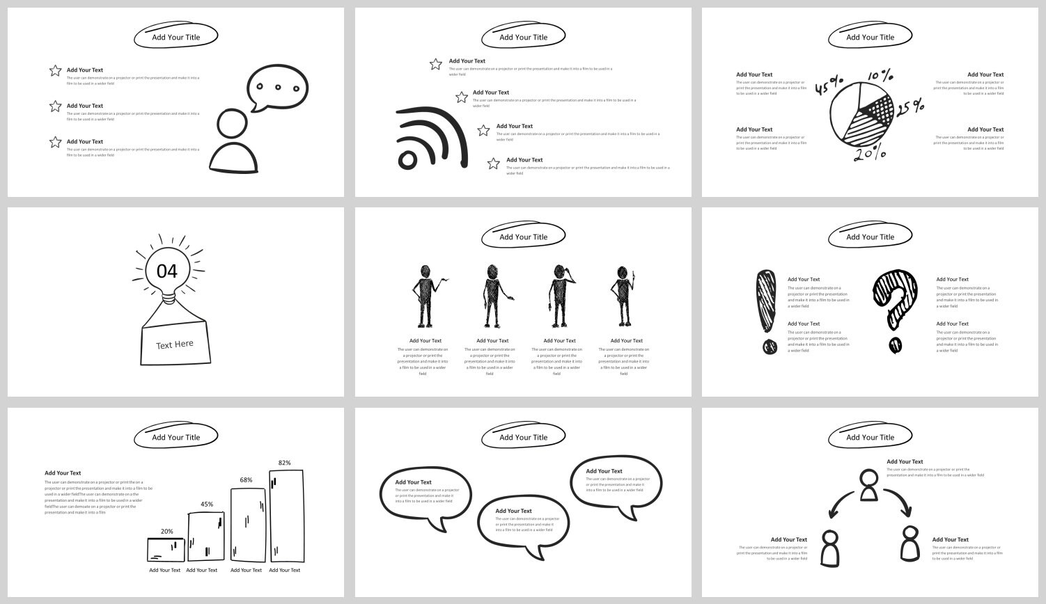 Minimal Hand Drawn Powerpoint Presentation Template - Etsy