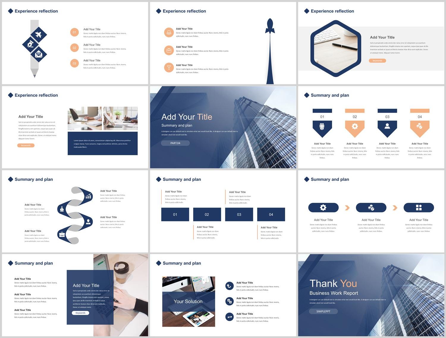 Modern Clean Business Work Report Powerpoint Template - Etsy