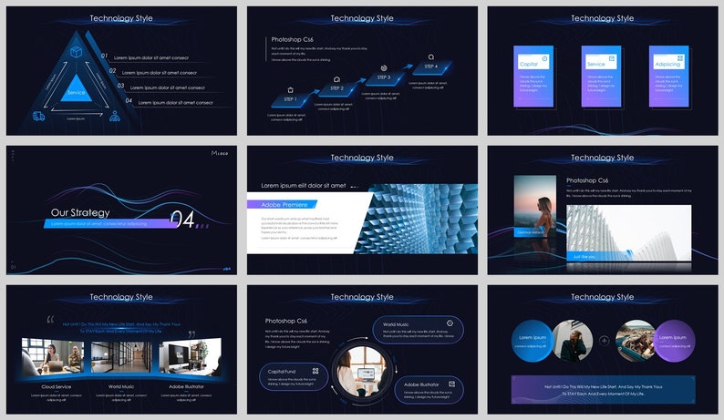 Modern Clean Science and Technology Business Powerpoint Template - Etsy