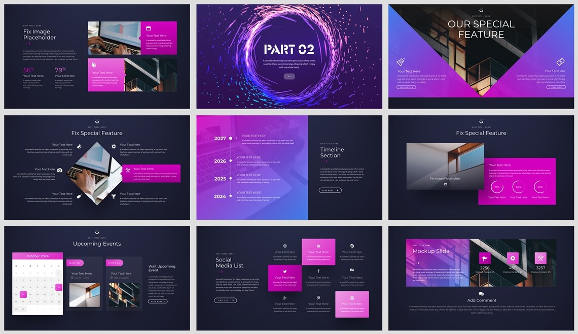 Blue Purple Technology Particle Internet Business Powerpoint Template ...