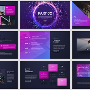 Blue Purple Technology Particle Internet Business Powerpoint Template ...