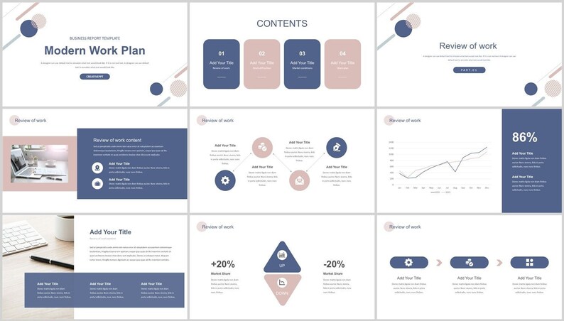 Minimal Clean Work Plan Powerpoint Template - Etsy