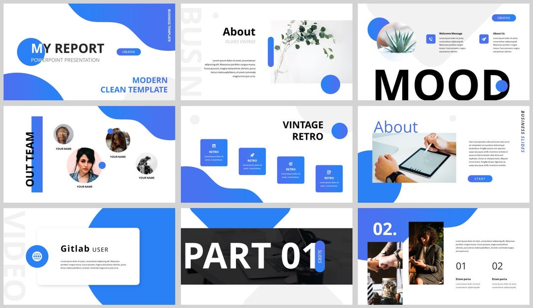 Minimal Business Powerpoint Template - Etsy