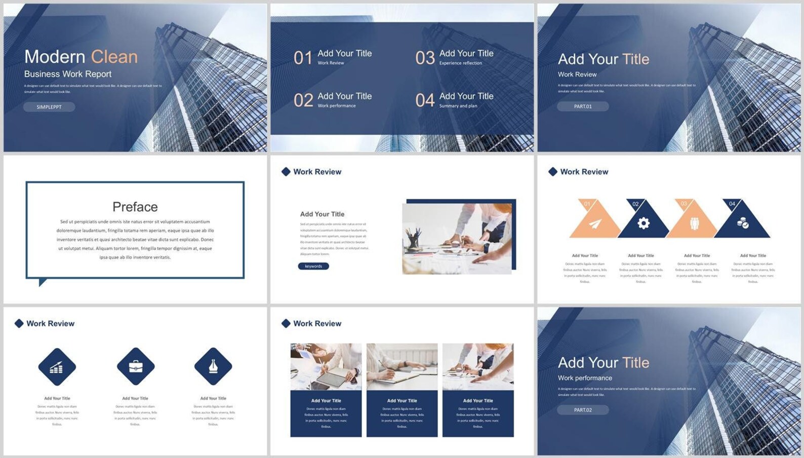 Modern Clean Business Work Report Powerpoint Template - Etsy