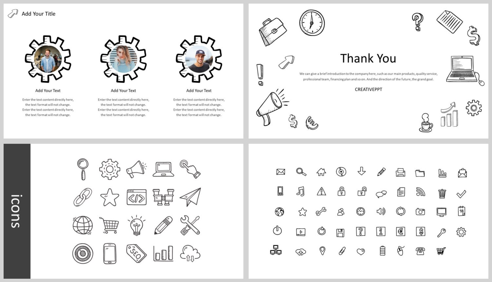 Minimal Hand Drawn Powerpoint Presentation Template - Etsy